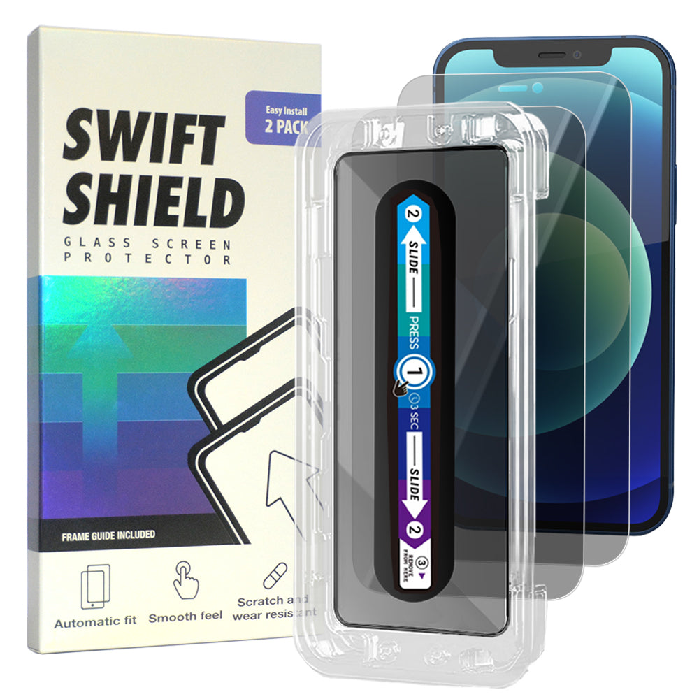 iPhone 12 Tempered Glass Screen Protector [2-Pack] with Easy Alignment ...